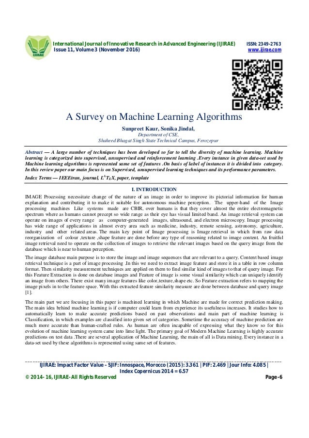 A Survey On Machine Learning Algorithms