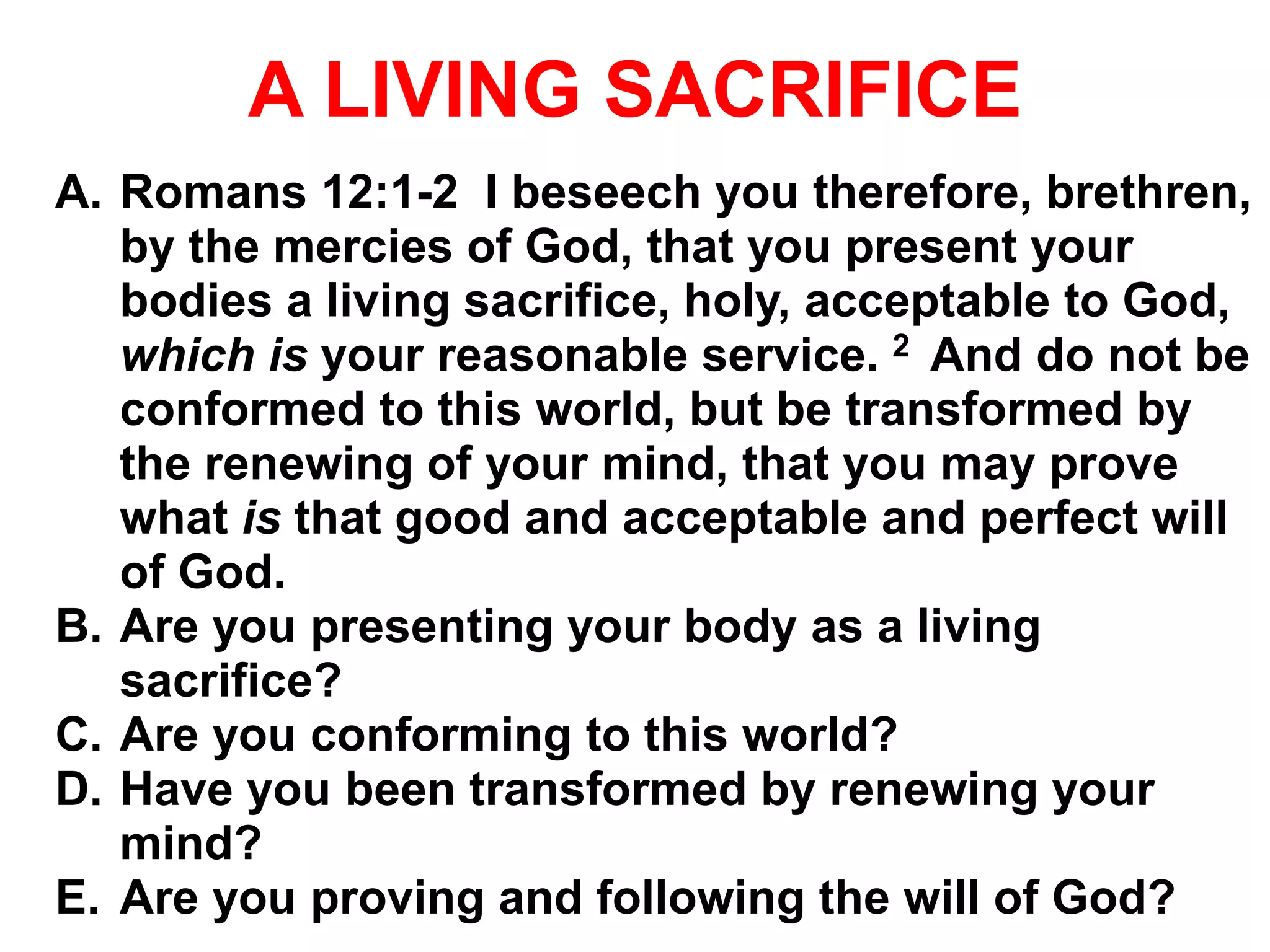 present your body as a living sacrifice | PPTX