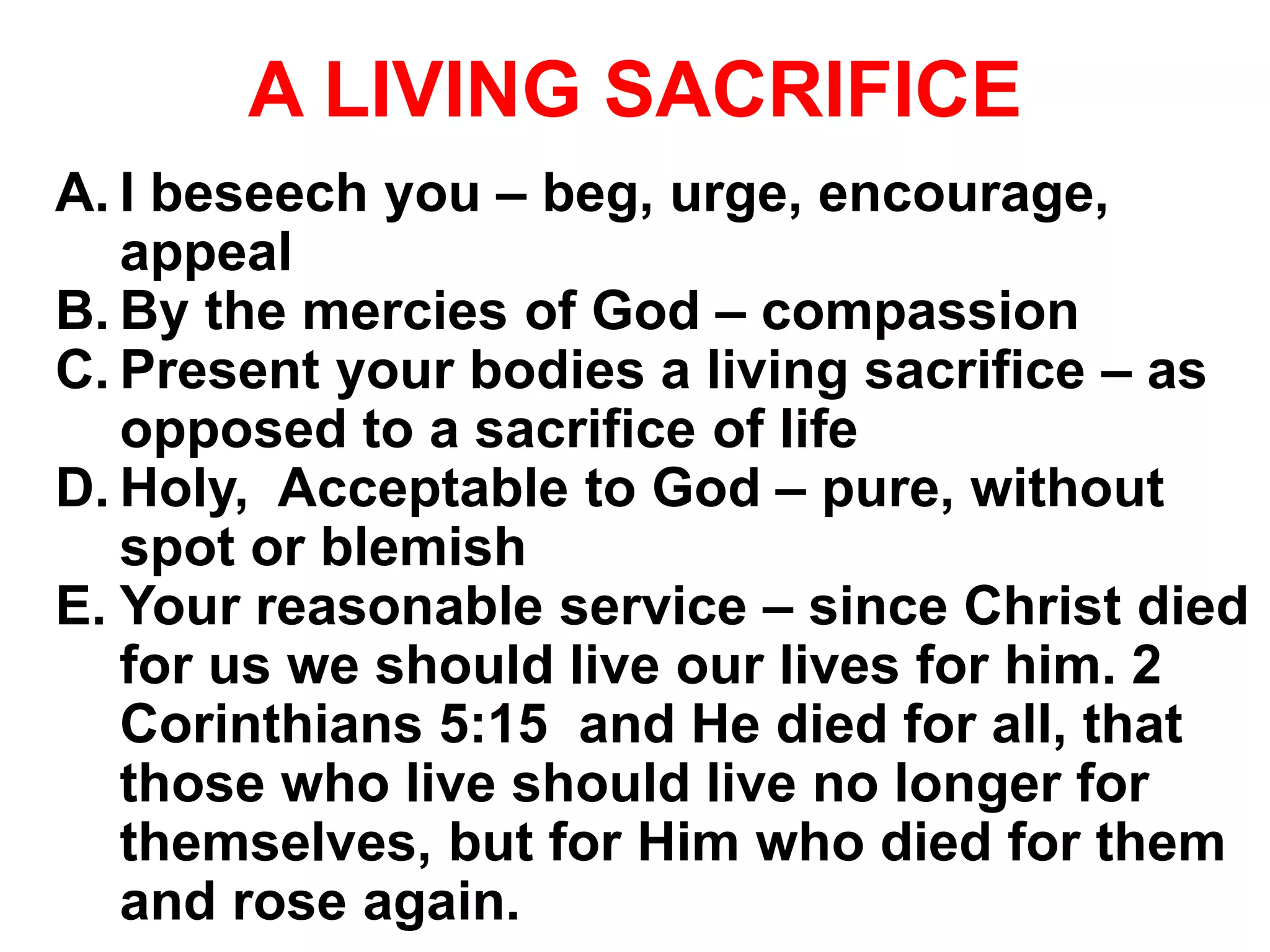 present your body as a living sacrifice | PPTX