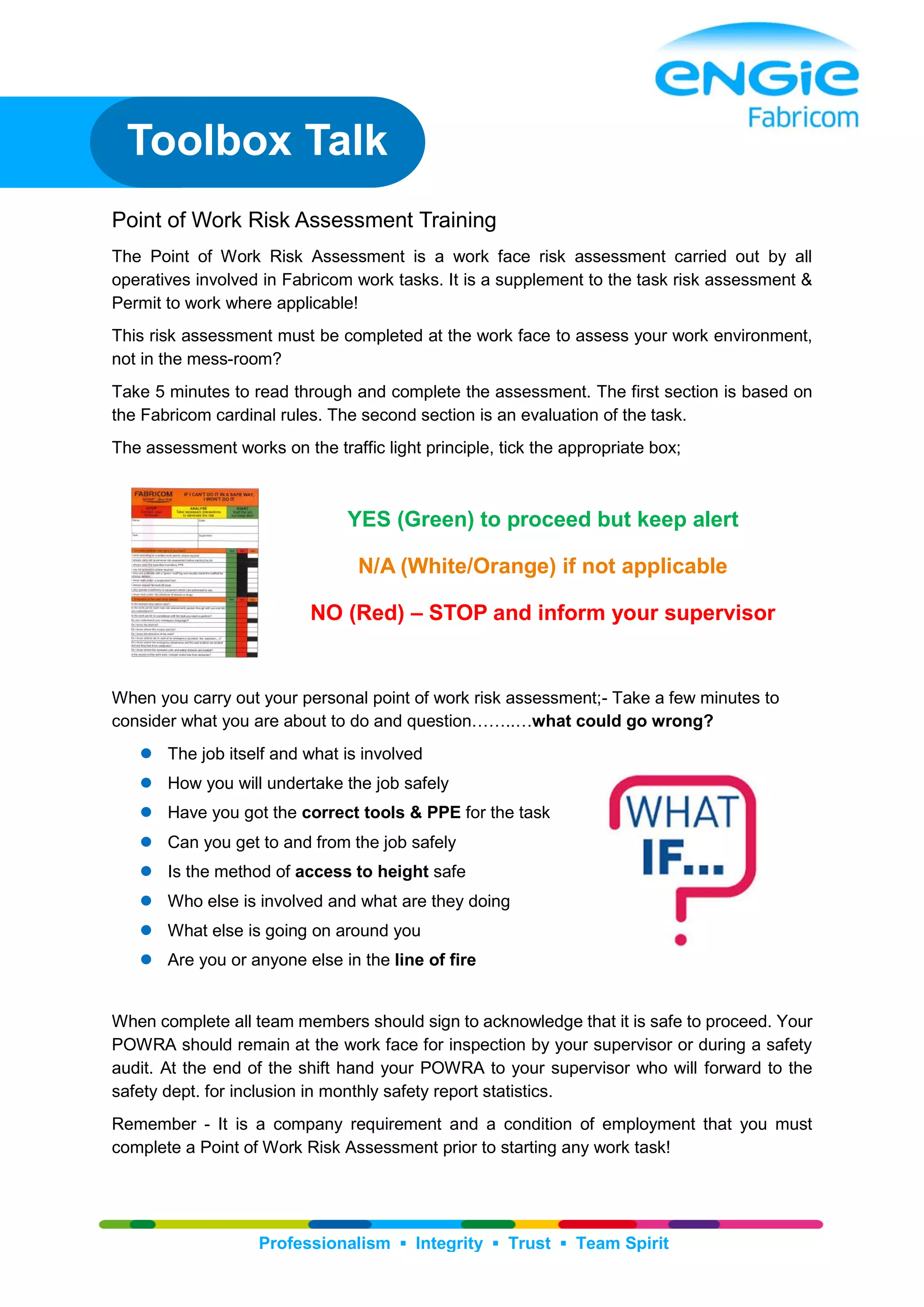 02. point of work risk assessments | PDF