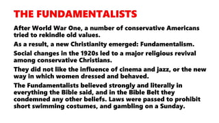 Religious Fundamentalism 1920
