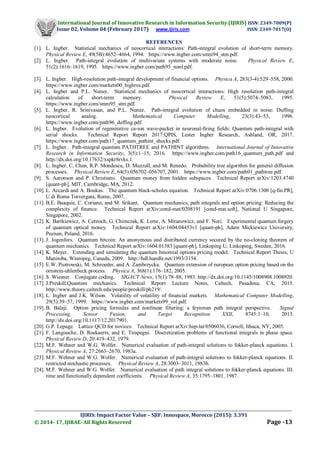 Options on Quantum Money: Quantum Path- Integral With Serial Shocks ...