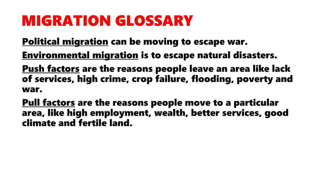 GEOGRAPHY IGCSE: MIGRATION | PPTX