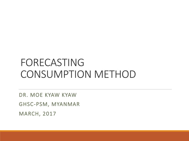 02. forecasting consumption method | PPTX