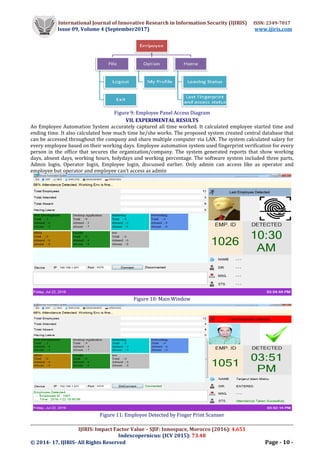 IMPLEMENT FINGERPRINT AUTHENTICATION FOR EMPLOYEE AUTOMATION SYSTEM | PDF