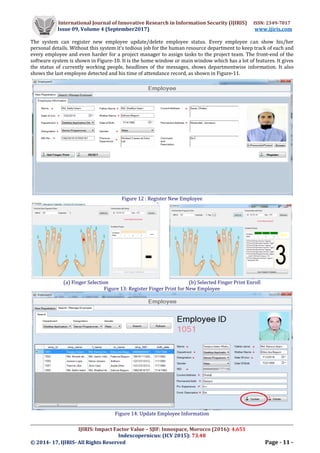 IMPLEMENT FINGERPRINT AUTHENTICATION FOR EMPLOYEE AUTOMATION SYSTEM | PDF