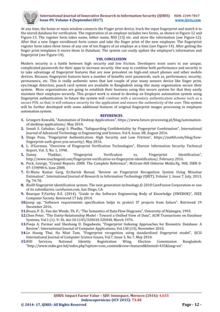 IMPLEMENT FINGERPRINT AUTHENTICATION FOR EMPLOYEE AUTOMATION SYSTEM | PDF