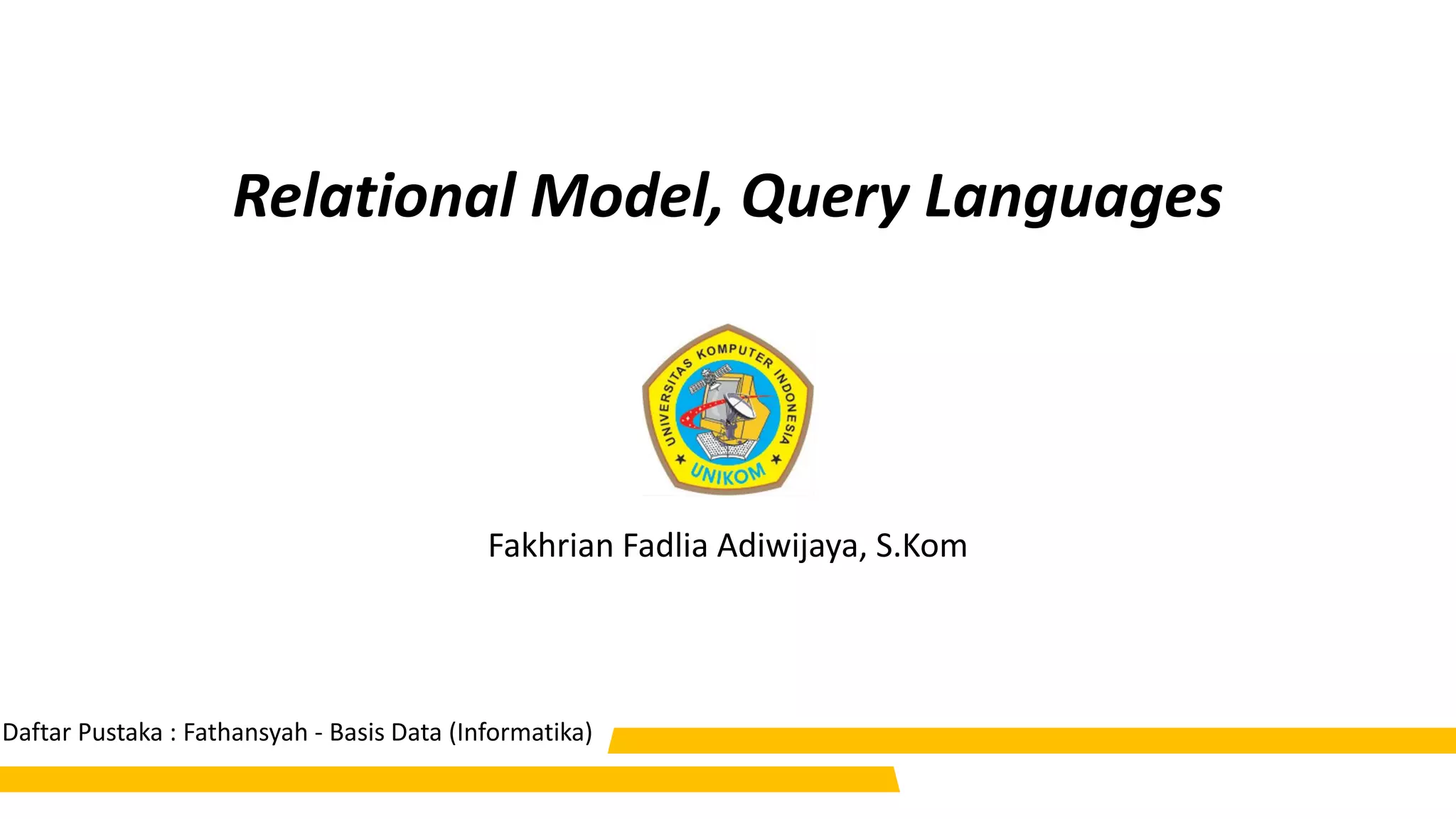 02. relational model dan query languages | PDF