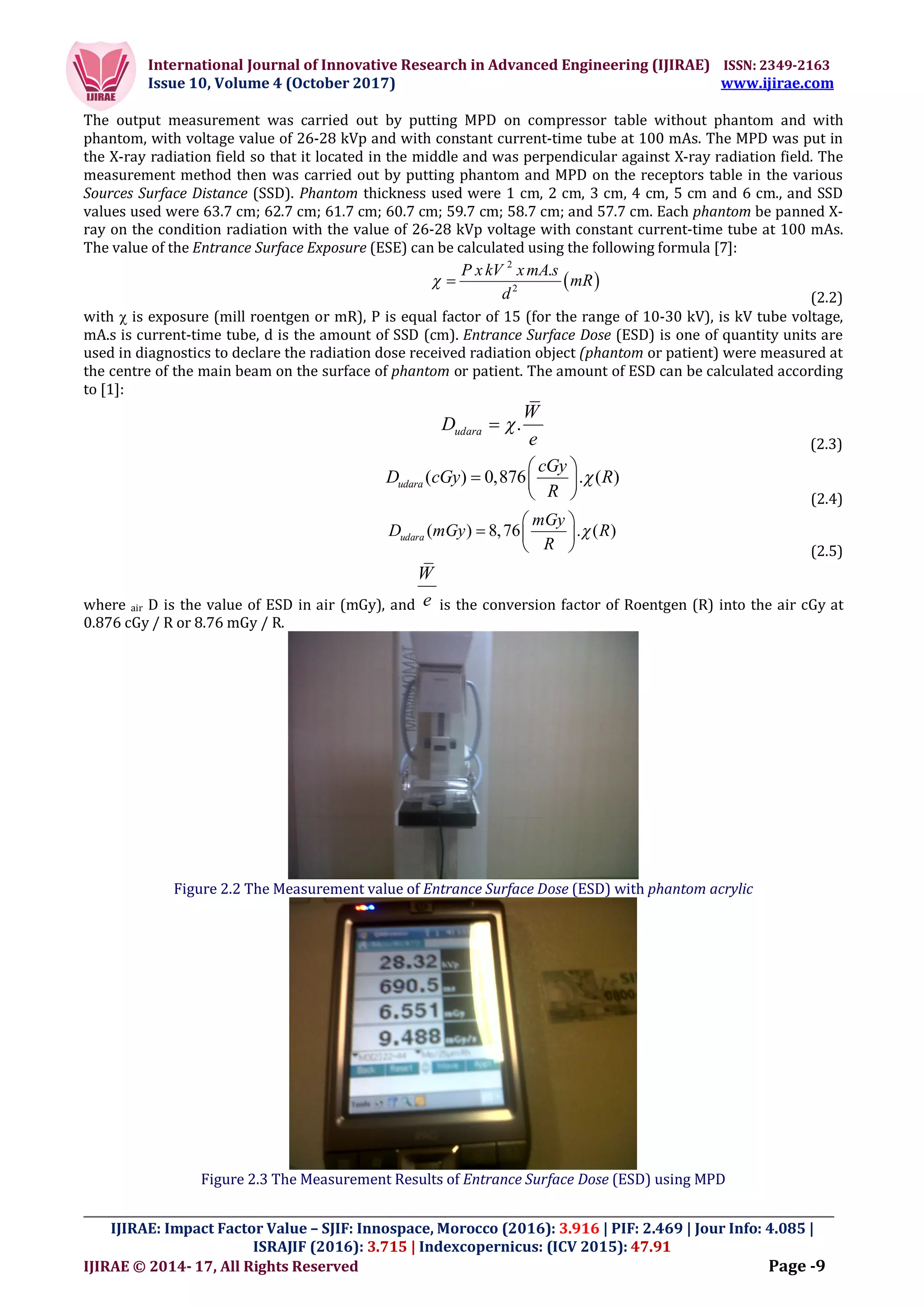 THE CORRELATION BETWEEN ENTRANCE SURFACE DOSE (ESD) WITH TUBE VOLTAGE ...