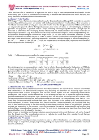 SUPPORT VECTOR MACHINE CLASSIFIER FOR SENTIMENT ANALYSIS OF FEEDBACK ...