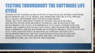 02. testing throughout the software life cycle | PPTX | Operating ...