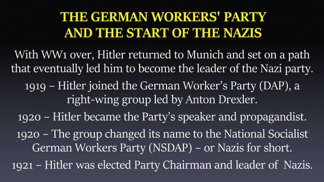 NAZI GERMANY: HITLER RISE TO POWER 1919-1933 | PPTX | Politics
