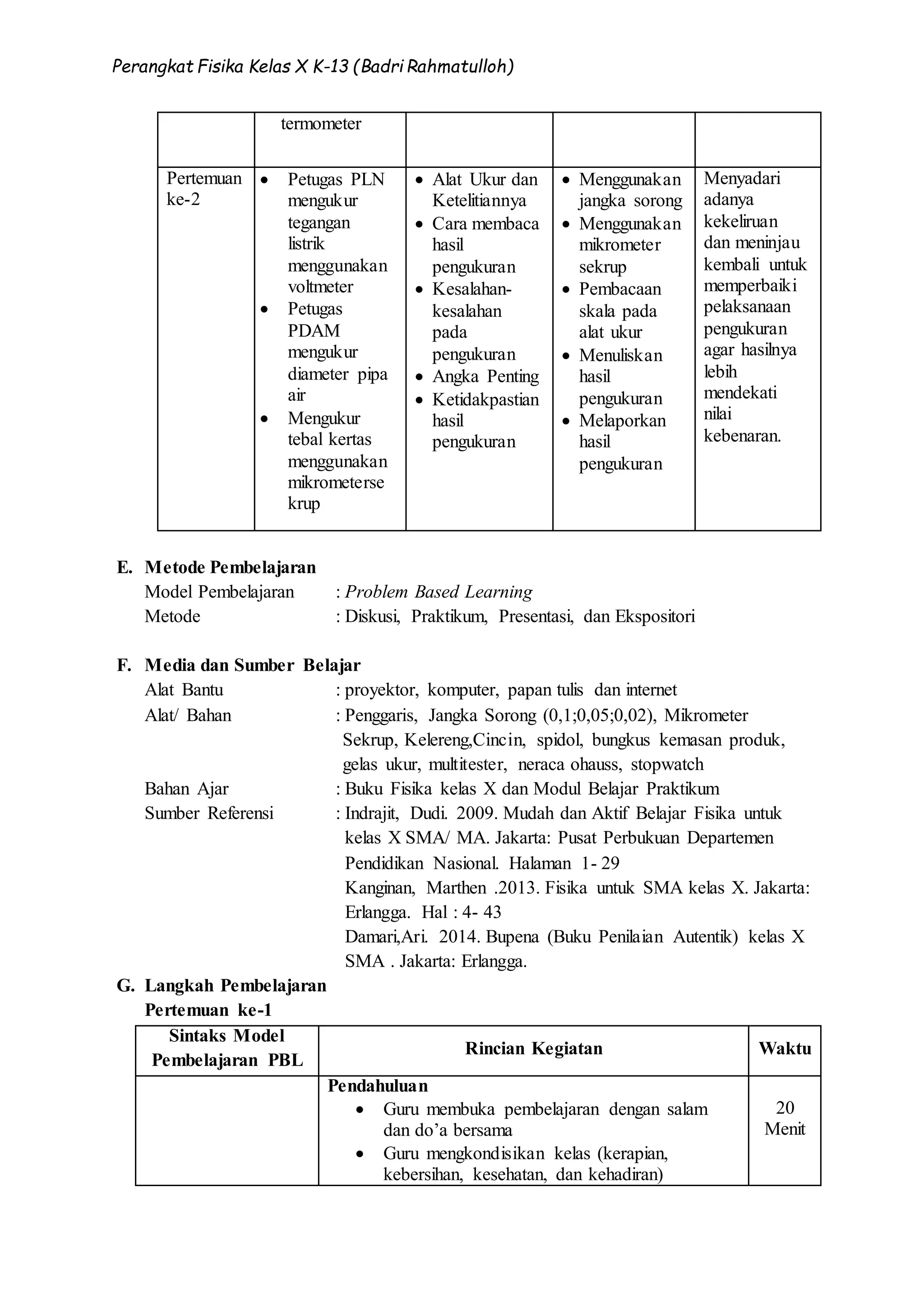 02. RPP FISIKA KD. 3.2 MATERI PENGUKURAN KELAS X SEMESTER 1 | DOCX