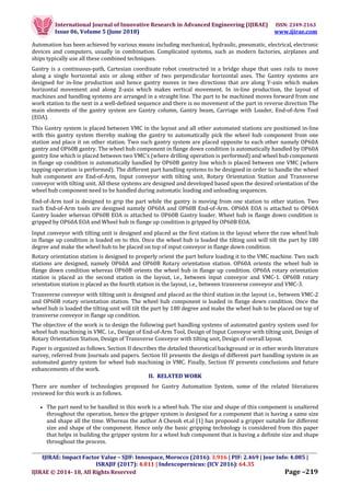 DESIGN AND ANALYSIS OF GANTRY AUTOMATION SYSTEM FOR WHEEL HUB MACHINING ...