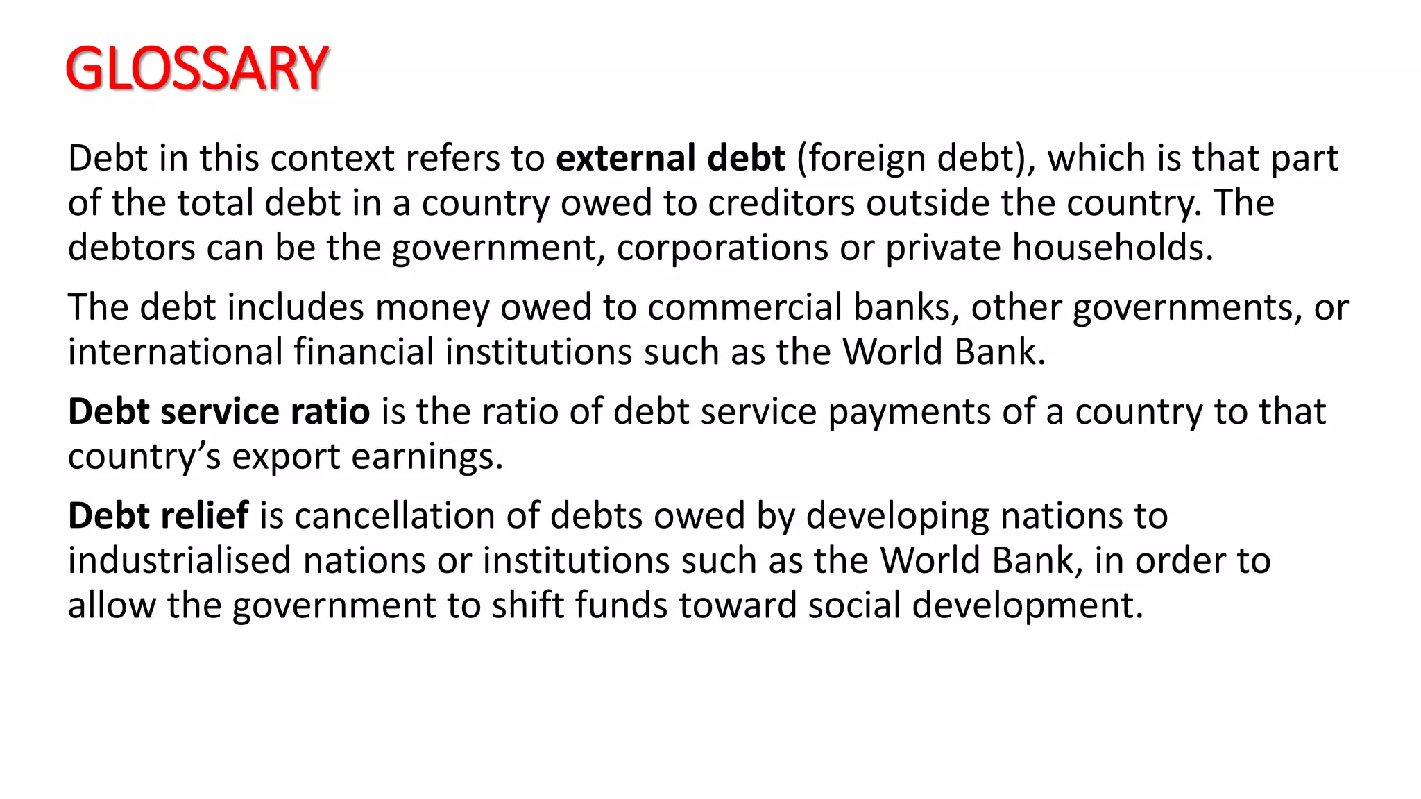 A2 CAMBRIDGE GEOGRAPHY: GLOBAL INTERDEPENDENCE - DEBT AND AID AND THEIR ...