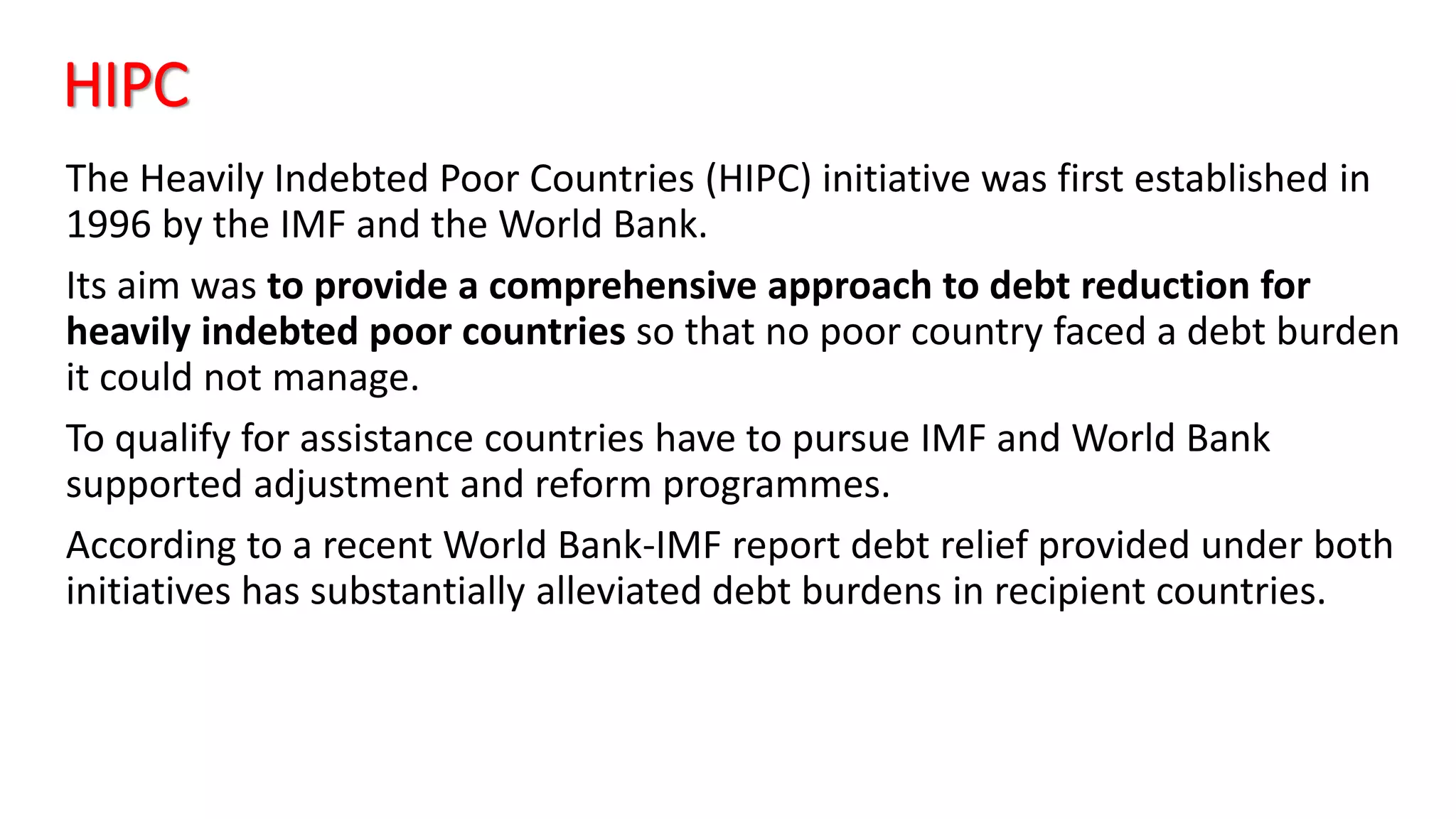 A2 CAMBRIDGE GEOGRAPHY: GLOBAL INTERDEPENDENCE - DEBT AND AID AND THEIR ...