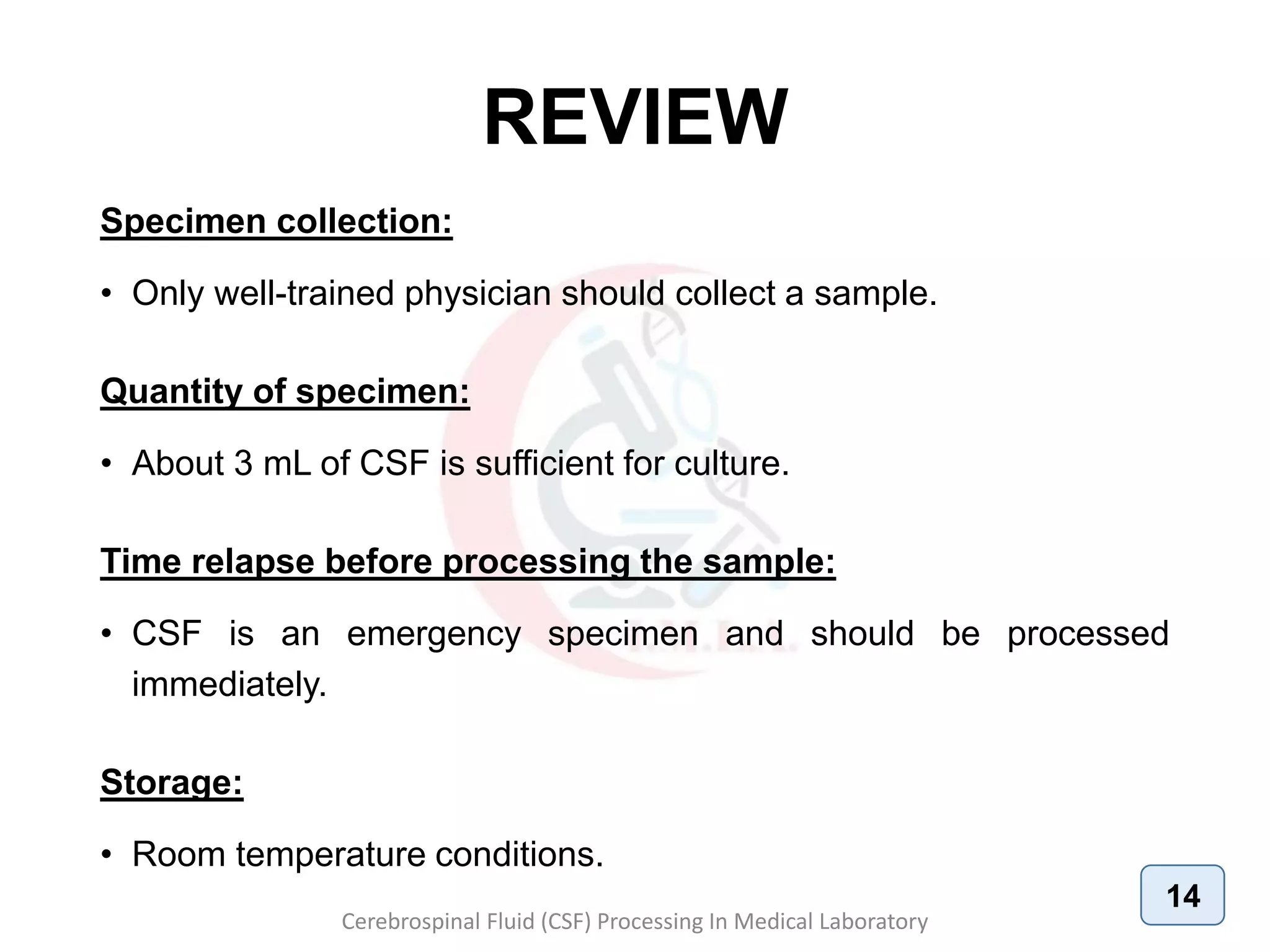 CSF MICROBIOLOGICAL EXAMINATION – I | PDF