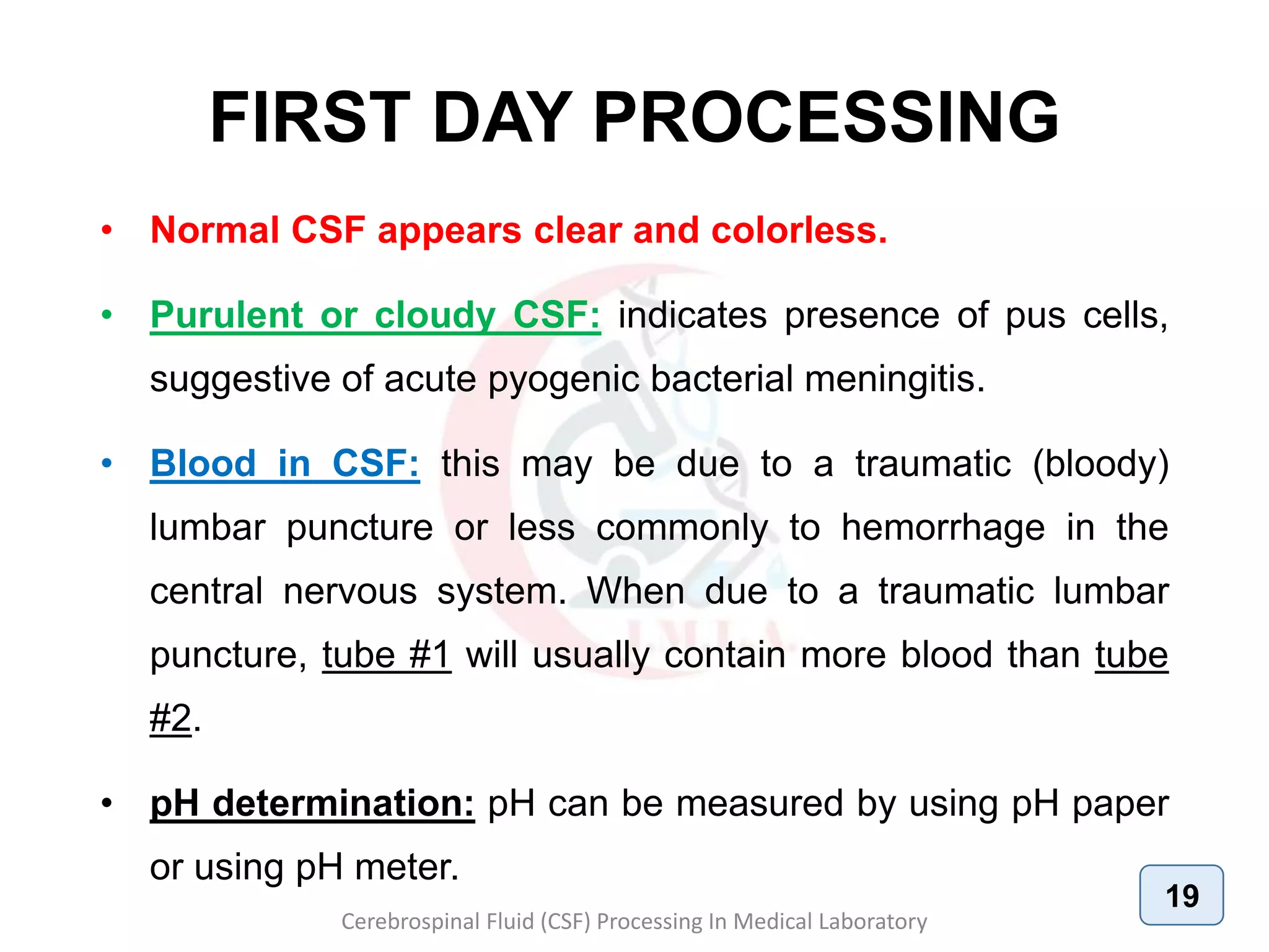 CSF MICROBIOLOGICAL EXAMINATION – I | PDF