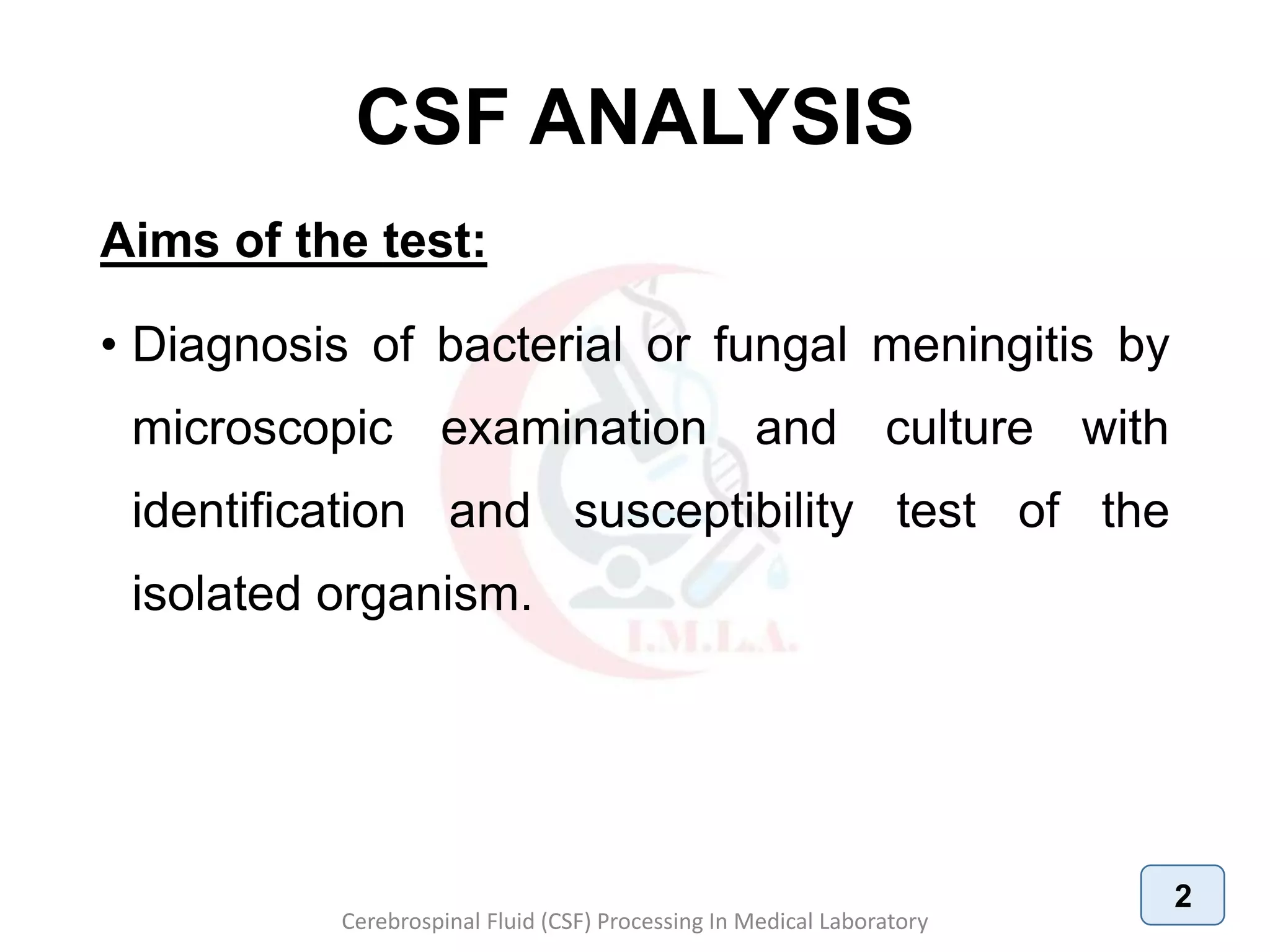 CSF MICROBIOLOGICAL EXAMINATION – I | PDF