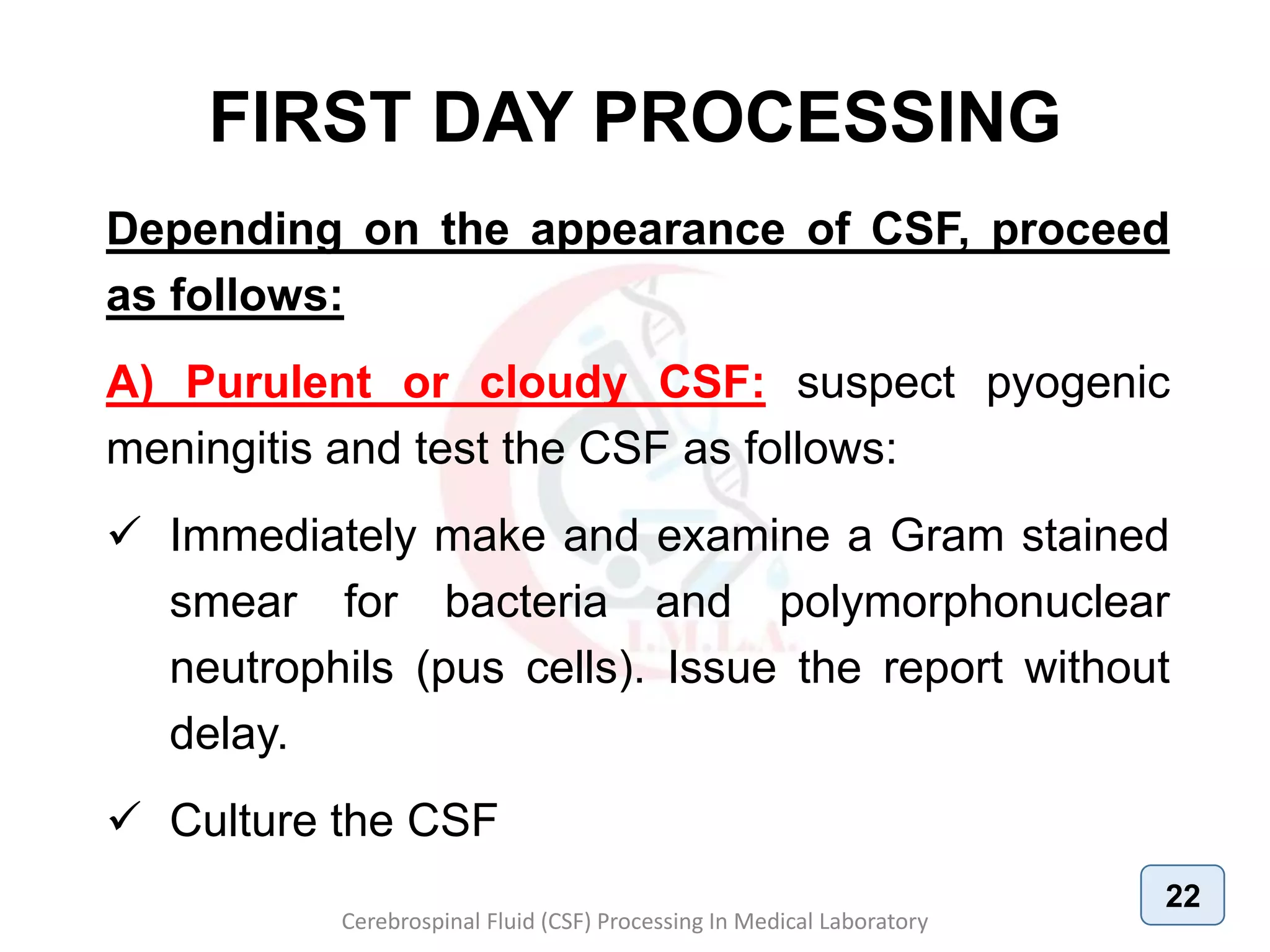 CSF MICROBIOLOGICAL EXAMINATION – I | PDF