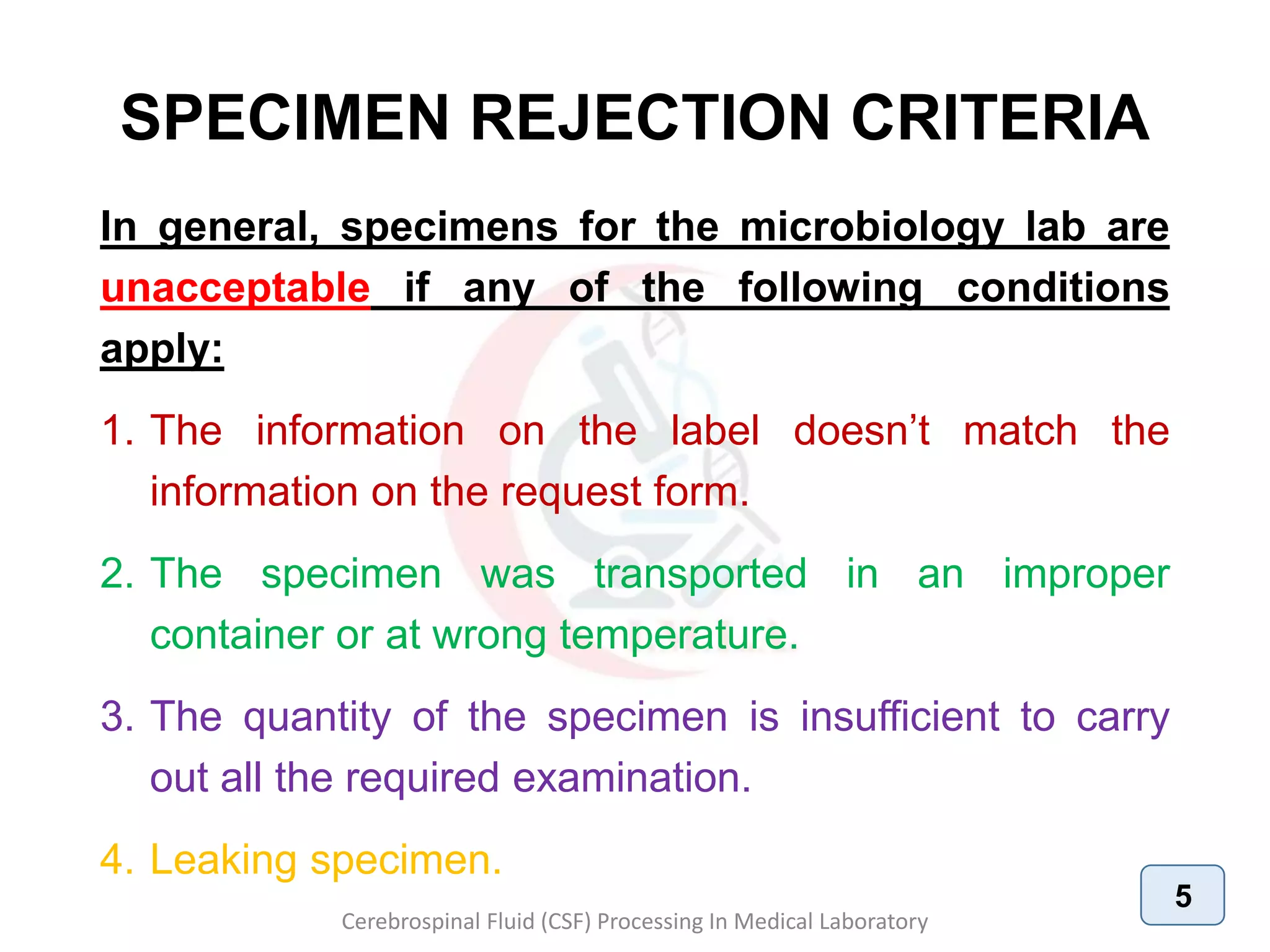 CSF MICROBIOLOGICAL EXAMINATION – I | PDF