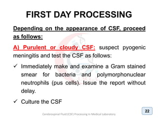 CSF MICROBIOLOGICAL EXAMINATION – I | PDF