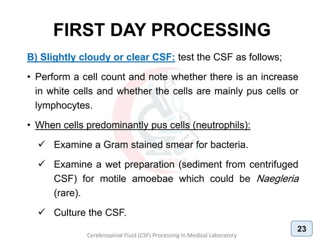 CSF MICROBIOLOGICAL EXAMINATION – I | PDF