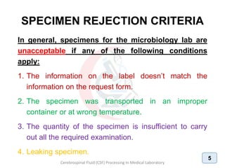 CSF MICROBIOLOGICAL EXAMINATION – I | PDF