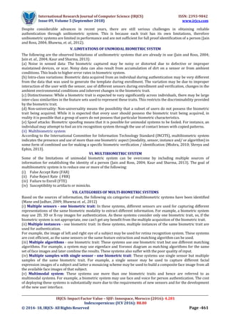 OVERVIEW OF MULTIBIOMETRIC SYSTEMS | PDF