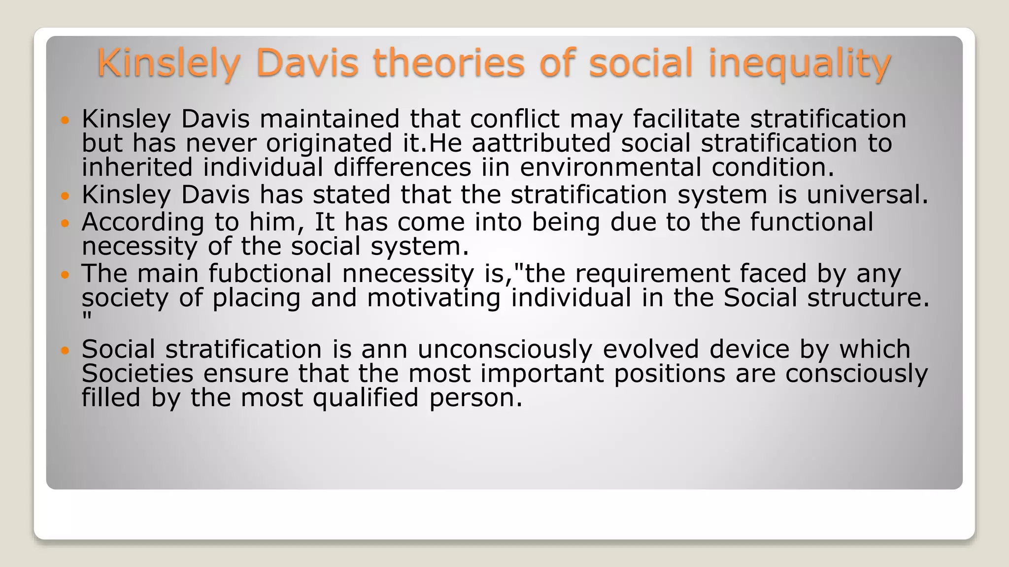 The Functionalist theories :Durkheim, kinsley Davis, Willbert Moore | PPTX