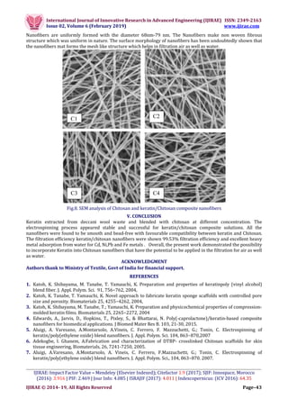 PREPARATION AND EVALUATION OF WOOL KERATIN BASED CHITOSAN NANOFIBERS FOR AIR AND WATER ...