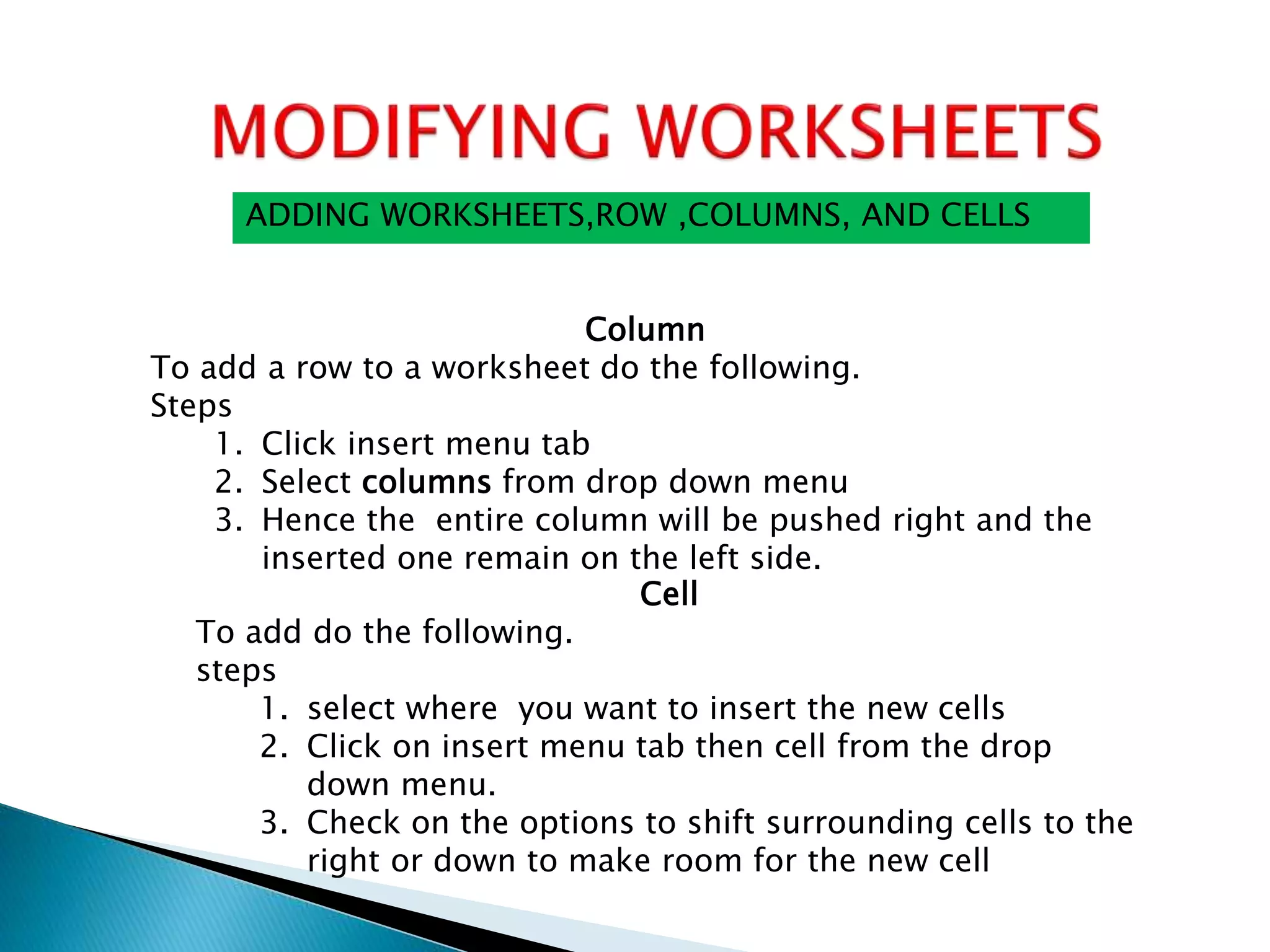 02.modifying worksheet | PPTX