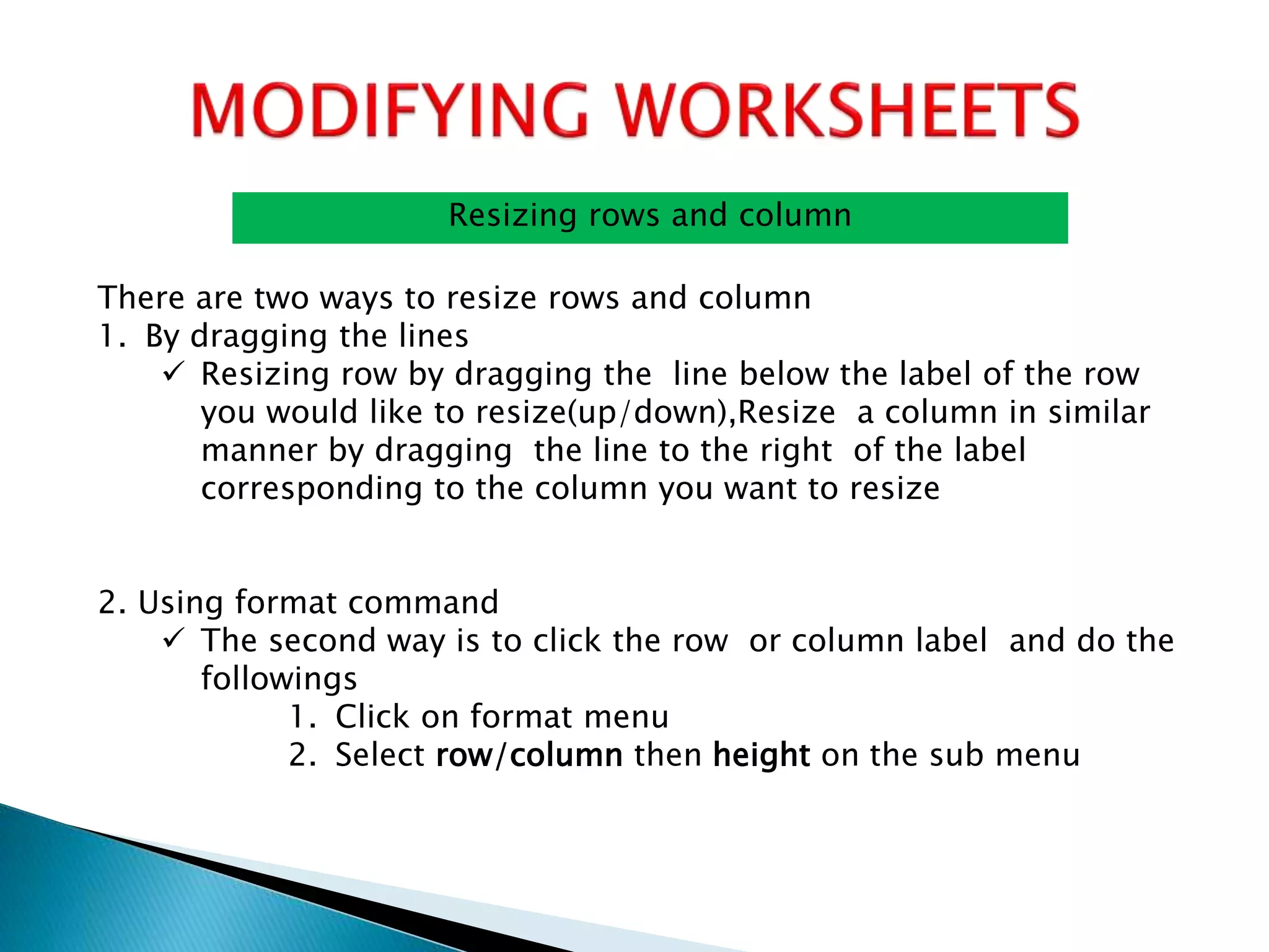 02.modifying worksheet | PPTX