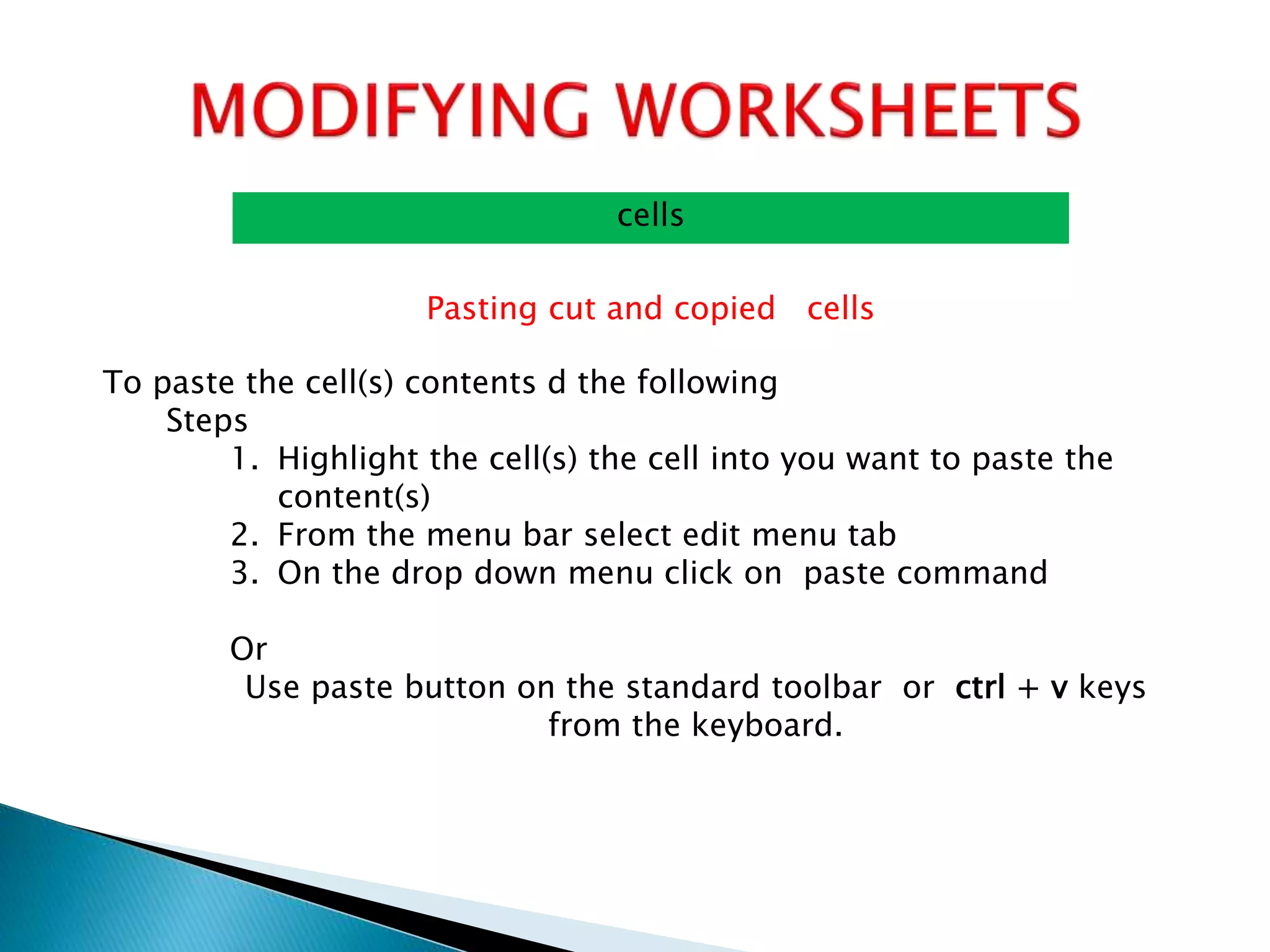 02.modifying worksheet | PPT