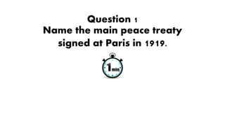 REVISION IGCSE CAMBRIDGE HISTORY: PARIS PEACE CONFERENCE | PPTX
