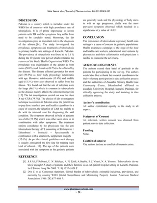 The prevalence and treatment of tuberculosis (TB) in primary health ...