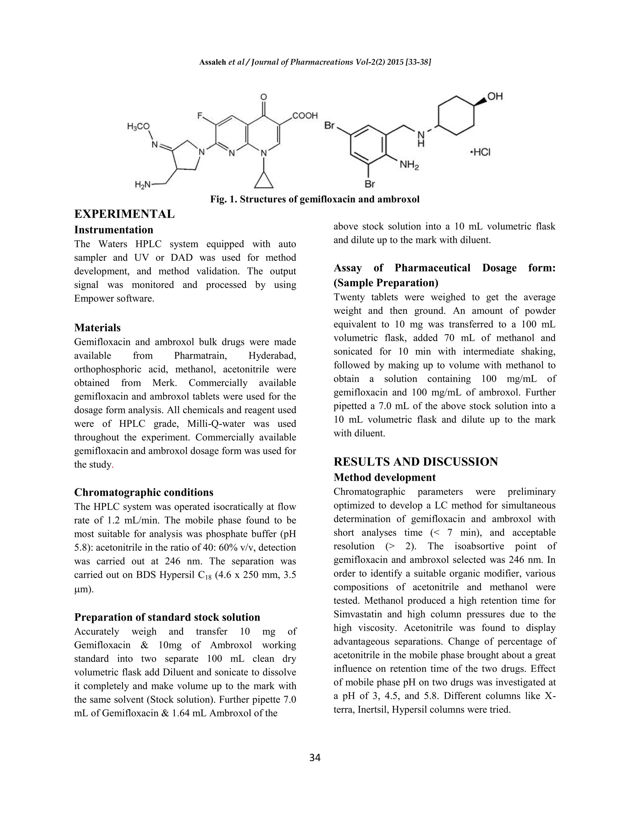 Development of RP-HPLC method for simultaneous estimation of ...