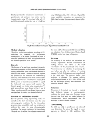 Development of RP-HPLC method for simultaneous estimation of gemifloxacin and ambroxol in tablet ...