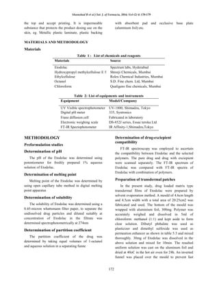 Formulation and In Vitro characterization of transdermal patches of ...