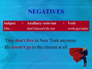 02 01 the present simple tense | PPT