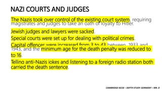 HISTORY IGCSE CONTENT - 20TH CENTURY OPTION - DEPTH STUDY GERMANY: THE ...