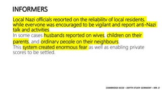 HISTORY IGCSE CONTENT - 20TH CENTURY OPTION - DEPTH STUDY GERMANY: THE ...