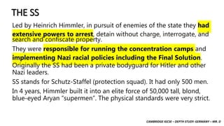 HISTORY IGCSE CONTENT - 20TH CENTURY OPTION - DEPTH STUDY GERMANY: THE ...