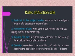 AUCTION SALES, RULES OF DELIVERY UNDER SALE OF GOODS ACT. | PPTX