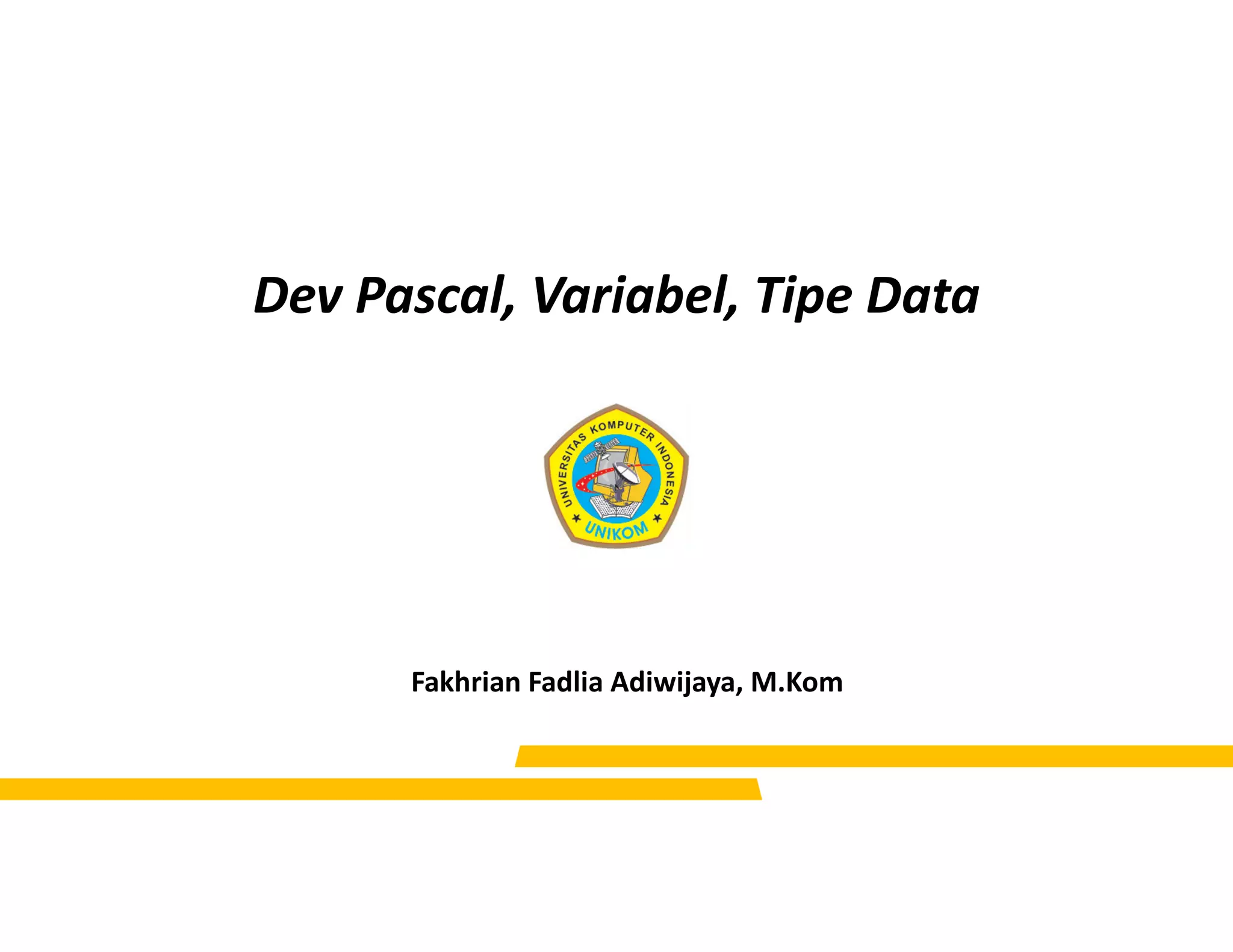 Algoritma & Pemograman - 02. Variabel dan Tipe Data | PDF