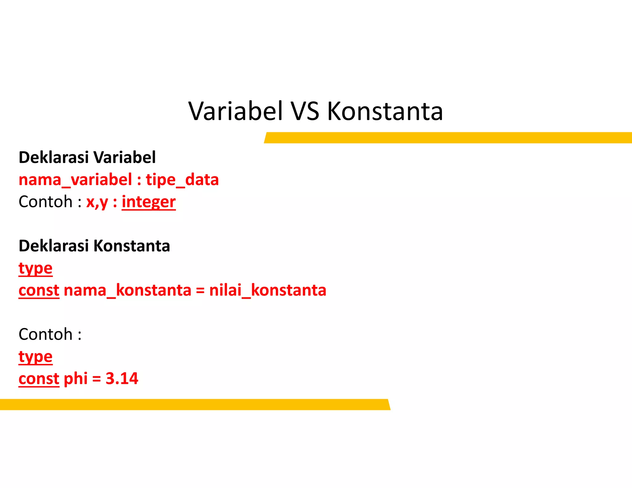 Algoritma & Pemograman - 02. Variabel dan Tipe Data | PDF