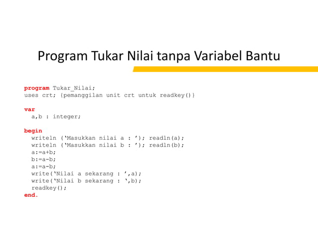 Algoritma & Pemograman - 02. Variabel dan Tipe Data | PDF