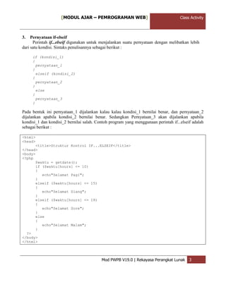 Struktur Kontrol PHP | PDF
