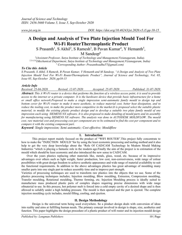 A Design and Analysis of Two Plate Injection Mould Tool For Wi-Fi ...