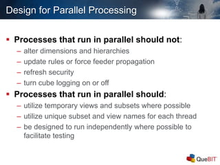 Parallel Processing in TM1 - QueBIT Consulting | PPTX